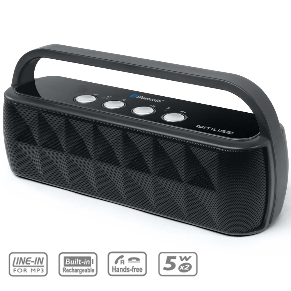 Enceinte Bluetooth Muse M-560BT coloris noir stéréo 2 x 5W